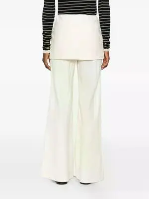 Enza Costa Twill Apron-style Wide Leg Trousers