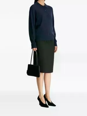 Loulou De Saison Miles Cashmere Polo Top - Blue
