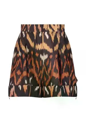 Zimmermann Ikat-print Silk High-waisted Shorts