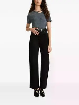 LGN LOUIS GABRIEL NOUCHI Asymmetric Cutout Ribbed T-shirt - Blue