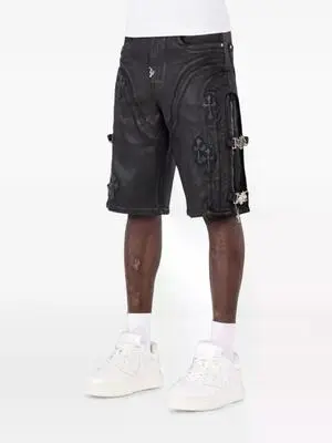 GUAPI Appliqué-detail Buckled Shorts