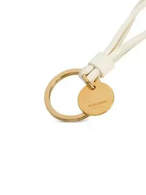 JIL SANDER Leather Knotted Key Ring With Logo Charm