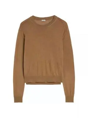 JIL SANDER Ribbed-trim Crew-neck Sweater - Brown