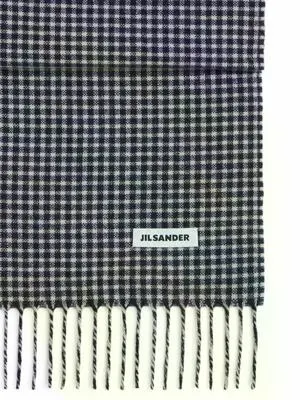 JIL SANDER Micro-checkered Handknit Scarf