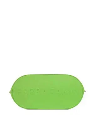 FERRAGAMO Leather Wristlet Clutch Bag