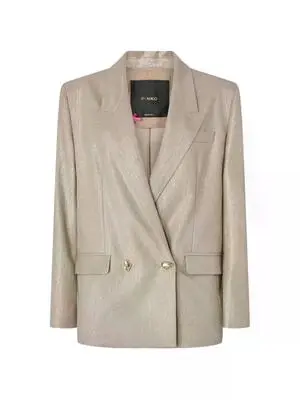 Pinko Metallic Double-breasted Blazer - Neutrals