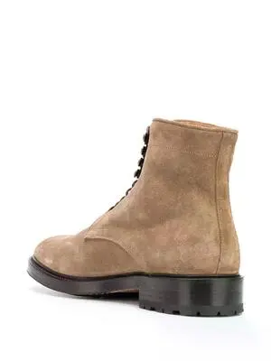 SCAROSSO Lace-up Suede Ankle Boots