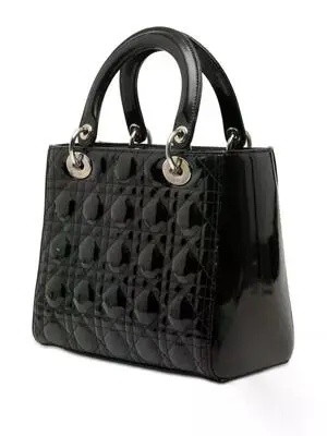 Dior Patent Cannage Lady Satchel - Black