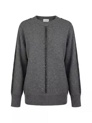P.a.r.o.s.h Braided-detail Knit Crew Neck Sweater - Grey