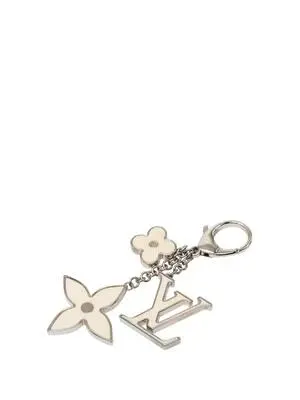 LOUIS VUITTON Plated Fleur De Epi Bag Charm Keychain - Silver