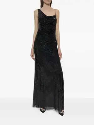 SELF-PORTRAIT Bead-embellished Cowl-neck Maxi Dress