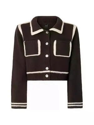 Pinko Contrast-trim Knit Jacket - Brown