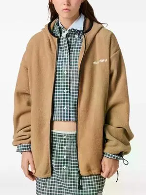 Miu Miu Cotton Fleece Zipper Hoodie