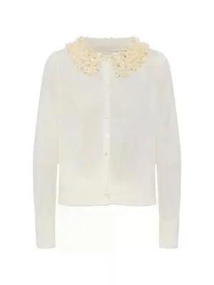 Ulla Johnson Ulla Johnson Sequin-Embellished Merino Wool Cardigan Neutrals
