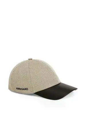 FERRAGAMO Baseball Cap With Leather Peak