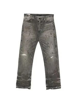 Mastercraft Union Distressed Paint-splatter Jeans - Grey