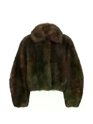 Brunello Cucinelli Soft Shearling Jacket With Shiny Zipper Pull - Brown