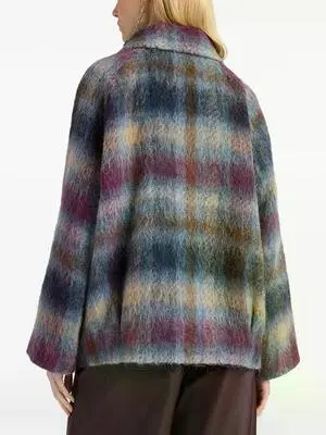 Momoni Single-breasted Tartan Check Coat