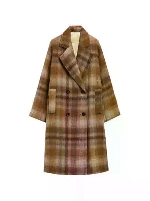 Momoni Laufey Double-breasted Checked Coat - Neutrals