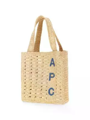 A.p.c. Woven Tote Bag With Logo Embroidery