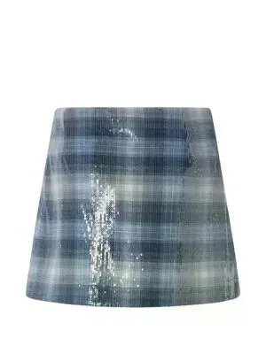 Pinko Embellished Checkered Mini Skirt