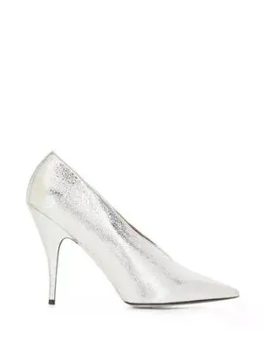 Stella McCartney Cracked-effect Pointed-toe Pumps