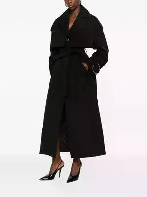 DONDUP Belted Ring-detail Trench Coat