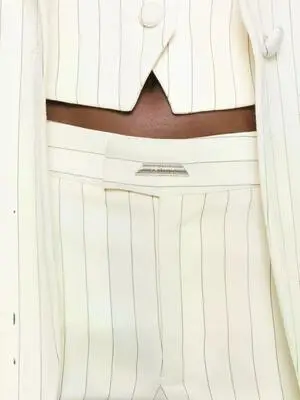 DONDUP Pinstripe Flare Tailored Trousers - Neutrals