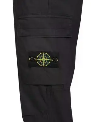 Stone Island Logo Patch Cargo Pants - Black