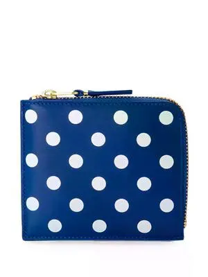 Comme Des Garçons Polka-dot Zip-around Wallet - Blue