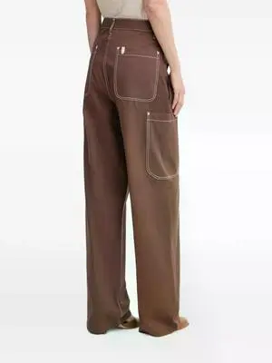 Liu Jo Contrast Stitch Carpenter Trousers - Brown