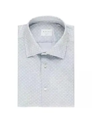 XACUS Travel Geometric-pattern Shirt - Blue