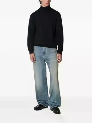 ROBERTO COLLINA Wool Waffle Knit Roll Neck Sweater