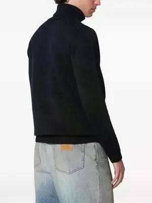ROBERTO COLLINA Wool Waffle Knit Roll Neck Sweater