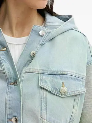 Liu Jo Hooded Paneled Denim Jacket