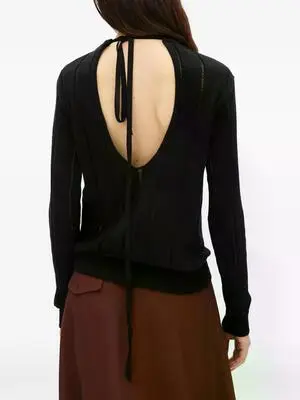 ANN DEMEULEMEESTER Ribbed Knit Open Back Sweater