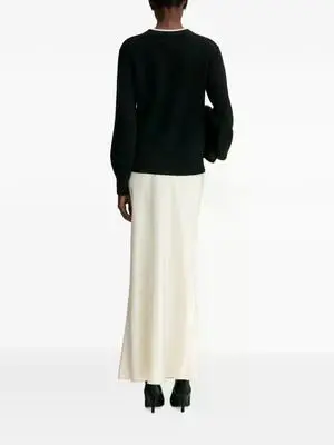 Loulou De Saison Bicolor Cashmere Crew Neck Sweater