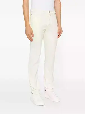 Jacob Cohen Bard Logo-patch Cotton Trousers - Neutrals