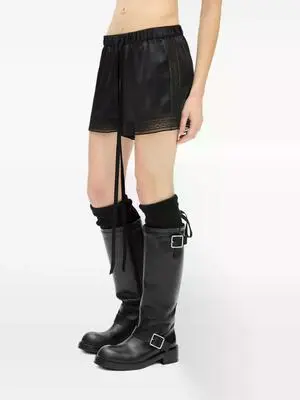 ANN DEMEULEMEESTER Lace-trimmed Silk Satin Shorts