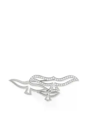 Cartier 18k White Gold Diamond Dove Motif Brooch - Silver