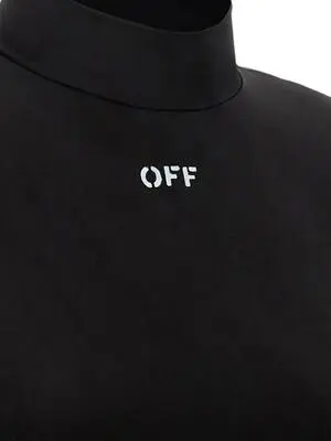 Off-White Off Stamp Cropped Long-sleeve Top - Black