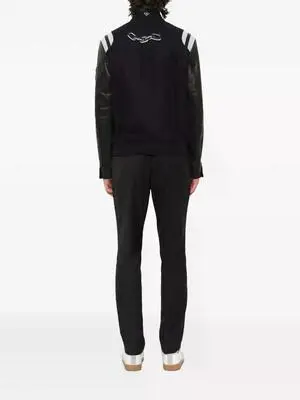 LANVIN Panelled Baseball Jacket With Leather Sleeves