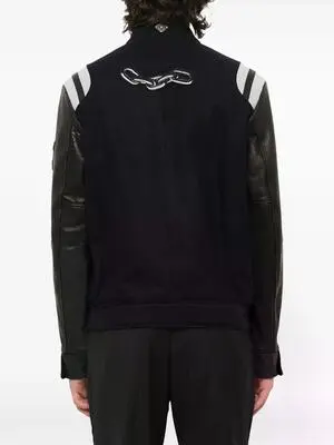 LANVIN Panelled Baseball Jacket With Leather Sleeves
