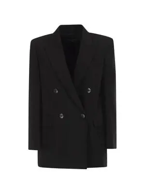 Max Mara Double-breasted Peak-lapel Blazer - Black