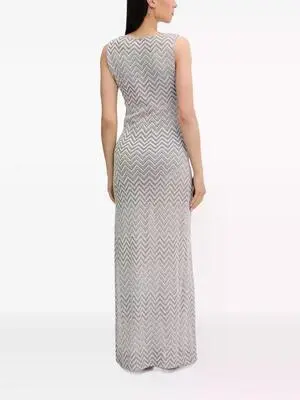 Liu Jo Chevron-knit Sleeveless Maxi Dress