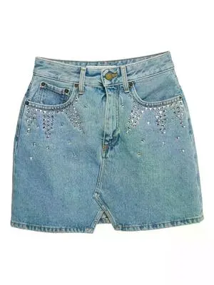Alessandra Rich Crystal-embellished Denim Skirt