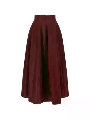 Alberta Ferretti High-waisted A-line Midi Skirt - Red