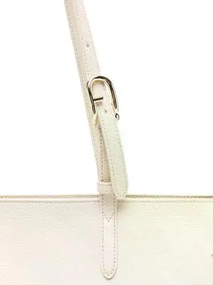 Furla Grained Leather Tote Bag With Gold-tone Buckle Detailing