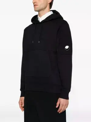 C.P. COMPANY Drawstring Hoodie With Lens Detail - Blue