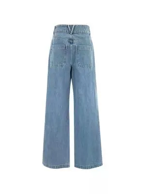 Veronica Beard Taylor Wide-leg Jeans With Lace Trim